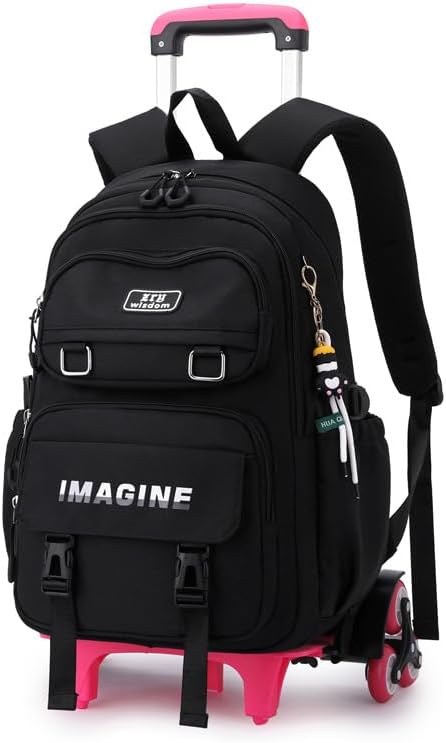 Amazon.com | VIDOSCLA Solid Color Kids School Rolling Backpack for Boys ...