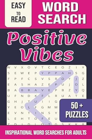Positive Vibes Word Search Puzzle Book: Relaxing Word Searches filled ...