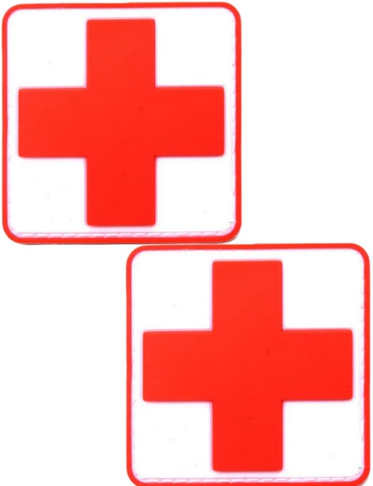 Amazon.com: Yanxiangfa Medical Cross Patch, Red and White, PVC Rubber ...