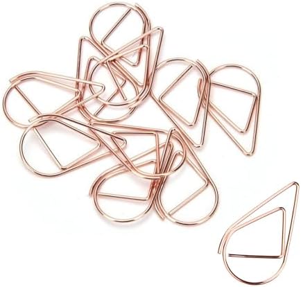 Amazon.com : 100 Pcs Small Golden Paperclips Stainless Steel Waterdrop ...