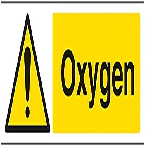 V Safety Oxygen Warning Sign - 300mm x 100mm - 1mm Rigid Plastic ...