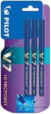 Pilot V7 Hi-Tecpoint Rollerball Pen, 0.7 mm Tip - Blue, Box of 12 ...