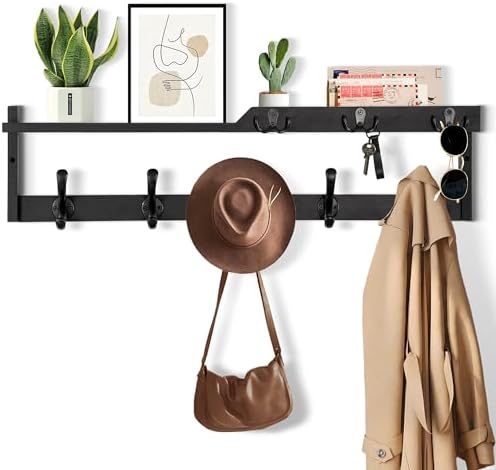 Amazon.com: Tatub 29" Rustic Coat Rack Wall Mount with Shelf, Wall ...