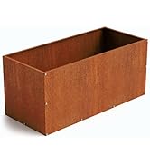Amazon.com : DIY CARTEL Corten Steel Rectangular Outdoor Planter Box ...