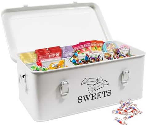 Amazon.com: Xbopetda Candy Storage Box, Metal Candy Jar, Snack Box with ...