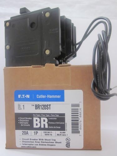 BR120ST 1 Pole, 20A, Plug-in, 120/240 VAC, Type BR Shunt Trip Circuit ...