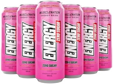 Muscle Nation Raspberry Lemonade Energy Drink with BCAAs and Caffeine ...
