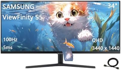 Amazon.com: Samsung 34" ViewFinity S5 Series Ultrawide Monitor, QHD ...