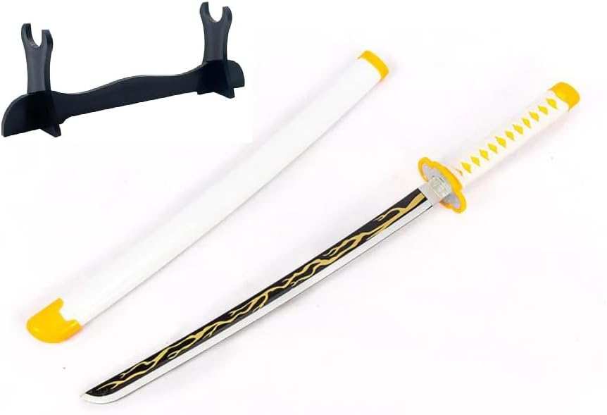 Funtique™ Demon Slayer Zenitsu Agatsuma Wooden Katana Sword, 42cm Life ...