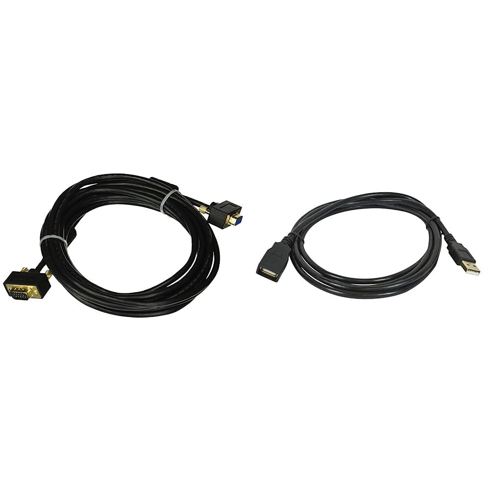 Amazon.com: Monoprice 15ft Ultra Slim SVGA Super VGA 30/32AWG M/F ...