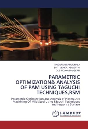 PARAMETRIC OPTIMIZATION& ANALYSIS OF PAM USING TAGUCHI TECHNIQUES,RSM ...