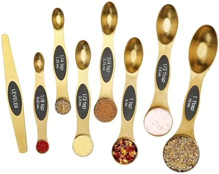 Amazon.com: GuDoQi Gold Magnetic Measuring Spoons and Cups Set of 12, 8 ...