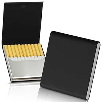 SUNDEE Portable Metal Cigarette Case with Magnetic, Slim Leather ...