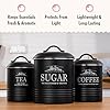 Amazon.com: noonberry Matte Black Kitchen Canisters for Countertop ...