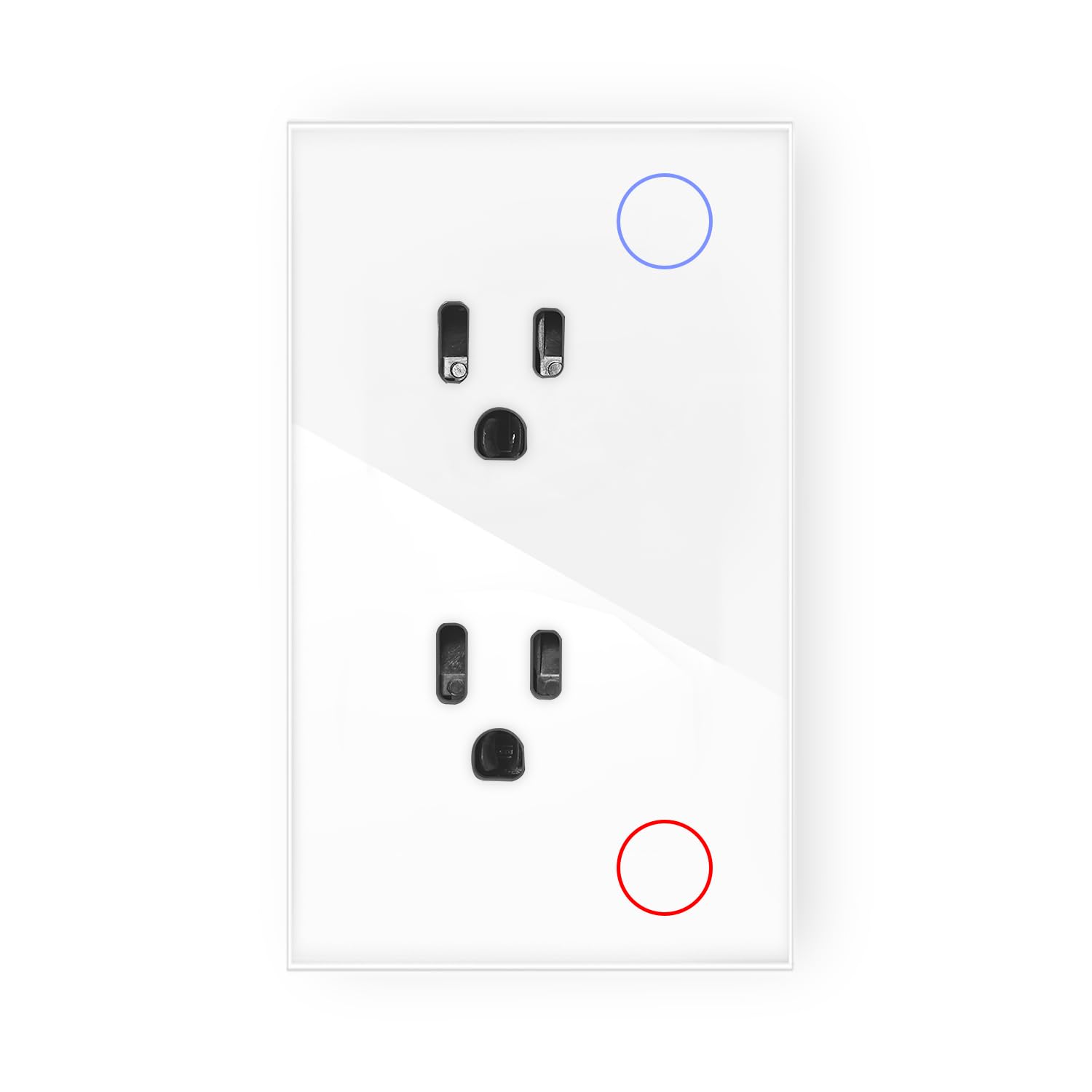 PT WiFi Smart Outlet Socket White, Modern Tempered Glass Panel Wall ...