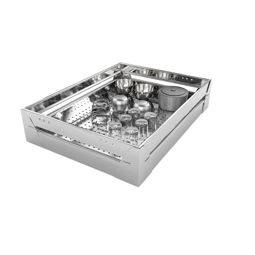 Multivve Stainless Steel Modular Kitchen Basket | Plain SS Perforated ...