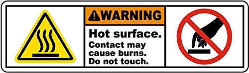 Warning. Hot Surface. Contact May Cause Burns. Do not Touch. Sign Board ...