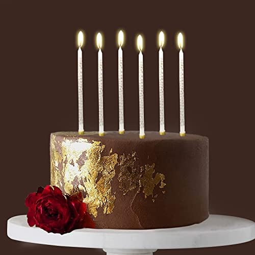 Party Propz Cake Candles for Birthday - Set of 6 White with Rose Gold ...