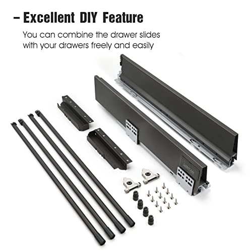 Snapklik.com : 1 Pair Soft Close Drawer Slide 22 Inch Heavy Duty Drawer ...