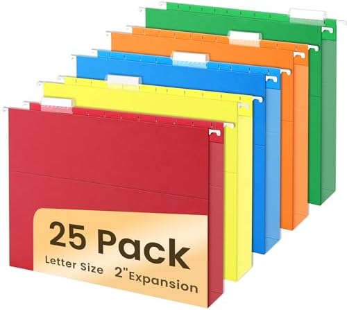 Amazon.com : SUNEE Hanging File Folders Extra Capacity Assorted Colors ...
