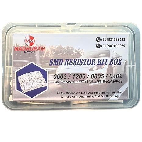 CAR TECH SMD Resistor Kit Box – 0603/1206 / 0805/0402 – 3840pcs (48 ...