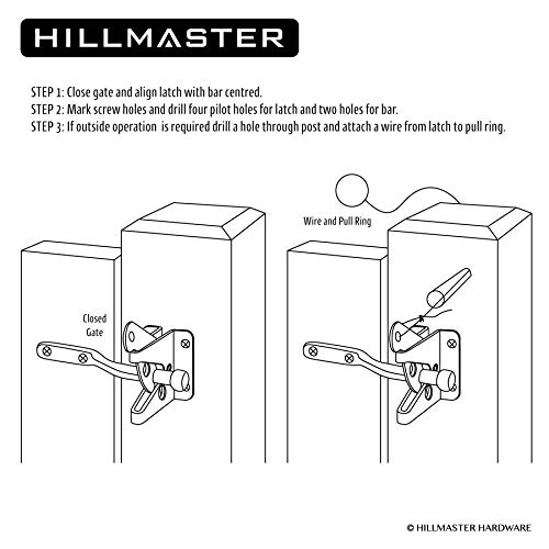 HILLMASTER Upgrade Self-Locking Gate Latch for Wooden Fence Heavy Duty ...