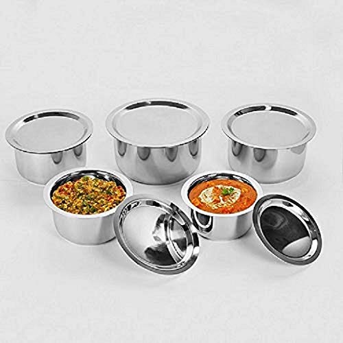 Buy Strobine Stainless Steel Flat Bottom Set of 5 Tope/Tapeli/Patila ...