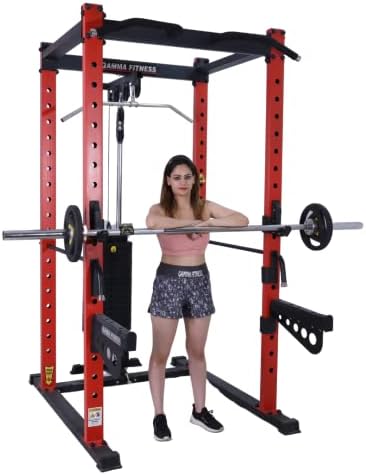 Gamma Fitness Power Squat Rack Commercial Heavy Duty With Rubberised J ...