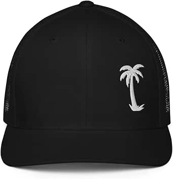 Palm Tree Hat Flexfit Hat, Beach Hat, Summer Hat, Vacation Hat Closed ...