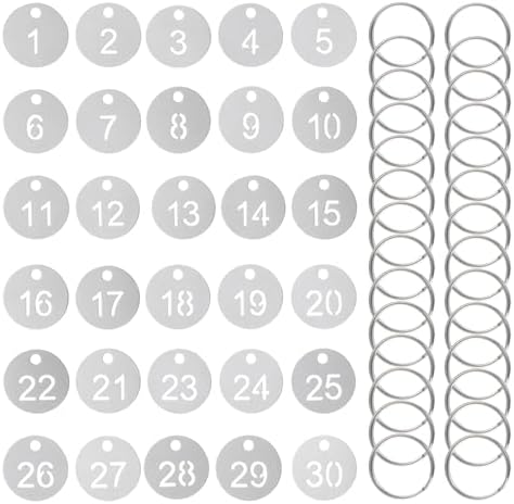 Amazon.com : Key Tags with Labels, 1-30 Stainless Steel Number Key Tags ...
