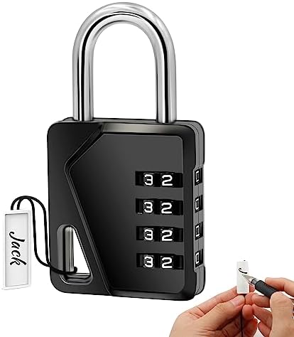 Padlock,4 Digit Signable Padlock,Combination Padlock with Hanging Tags ...