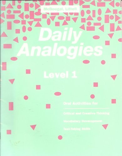 Daily Analogies Level 1 Oral Activities for Critical and Creative ...