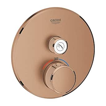 Grohe Grohtherm SmartControl Thermostat with Shut-off Valve, Round Wall ...