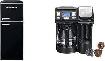 Amazon.com: Galanz GLR46TBKER Retro Compact Refrigerator with Freezer Mini Fridge with Dual Door ...