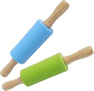 22.5cm Mini Rolling Pin, 2 Pcs Kids Rolling Pin Small Rolling Pin ...