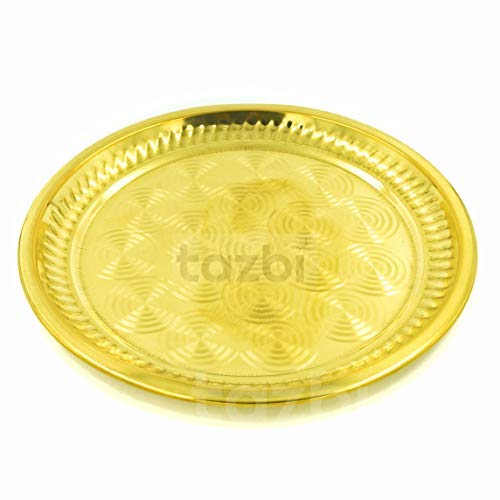 Buy TAZBI Brass Pooja Plate- Taalam (Diameter 10 Inch) Online at Low ...