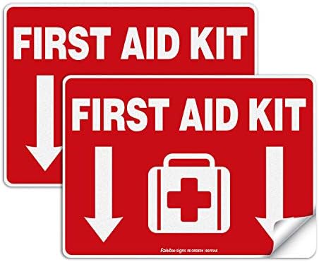 Amazon.com: Wrapco First Aid Kit Inside Sticker, Decal, Self Adhesive Vinyl Sign For Trucks or ...