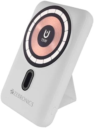 ZEBRONICS MW62 Wireless Power Bank, 10000 mAh, Rapid Charge, Built-in ...