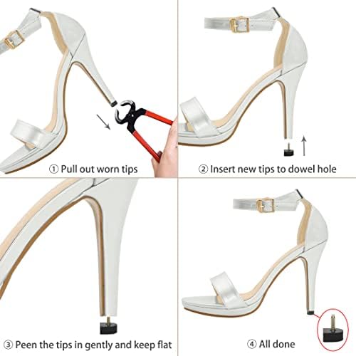 Amazon.com: uxcell Woman Shoes Repair High Heel Tips Lift Stiletto ...