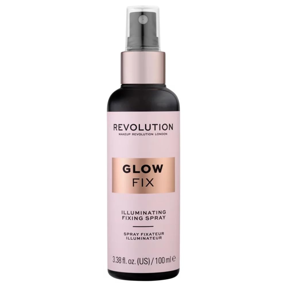 Amazon.com : Makeup Revolution, Glow Fix Illuminating Fixing Spray ...