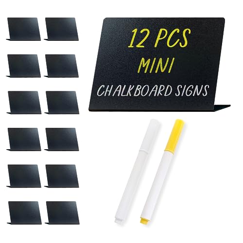 Snapklik.com : 12 Packs 4"x3" Mini Plastic Chalkboard Signs For Food ...
