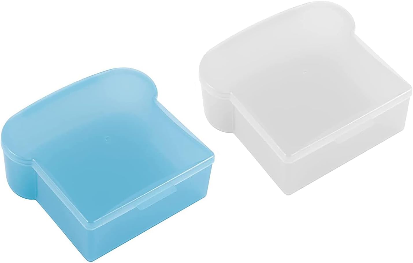 Amazon.com: mollensiuer 2Pcs Toast Shape Sandwich Box Plastic Sandwich ...