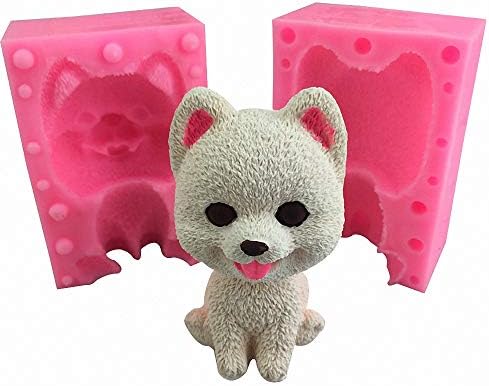 Amazon.com: MoldFun 3D Pomeranian Dog Silicone Mold, Large Cute Puppy ...