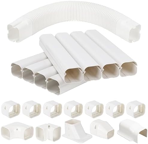 Amazon.com: Mini Split Line Set Cover, 3” 13.5 Ft Decorative PVC Line ...