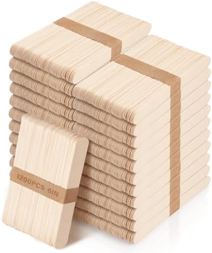 Amazon.com: WISYOK 1500 Pcs Wooden Popsicle Sticks for Crafts, 4.5 Inch ...