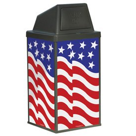 Amazon.com: Plastic Push-Door Graphic Panel Waste Receptacle, Black ...