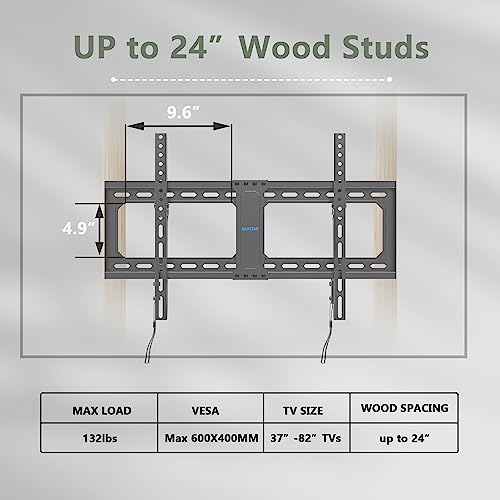 Snapklik.com : Tilting TV Wall Mount For Most 37-82 Inch TVs, Tilt TV ...