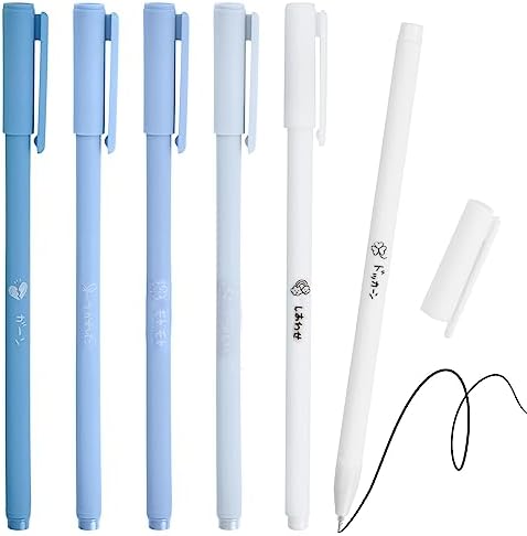 Fuguan 5 PCS Quick Dry Ink Pens, Gel Pens Fine Point Smooth Writing ...