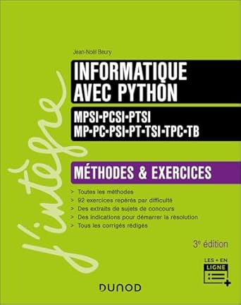 Informatique avec Python - Méthodes et exercices - MPSI-PCSI-PTSI-MP-PC ...
