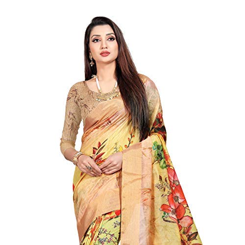 Buy Keyana Digital Placement Print Poly cotton Multi Coloured Saree ...